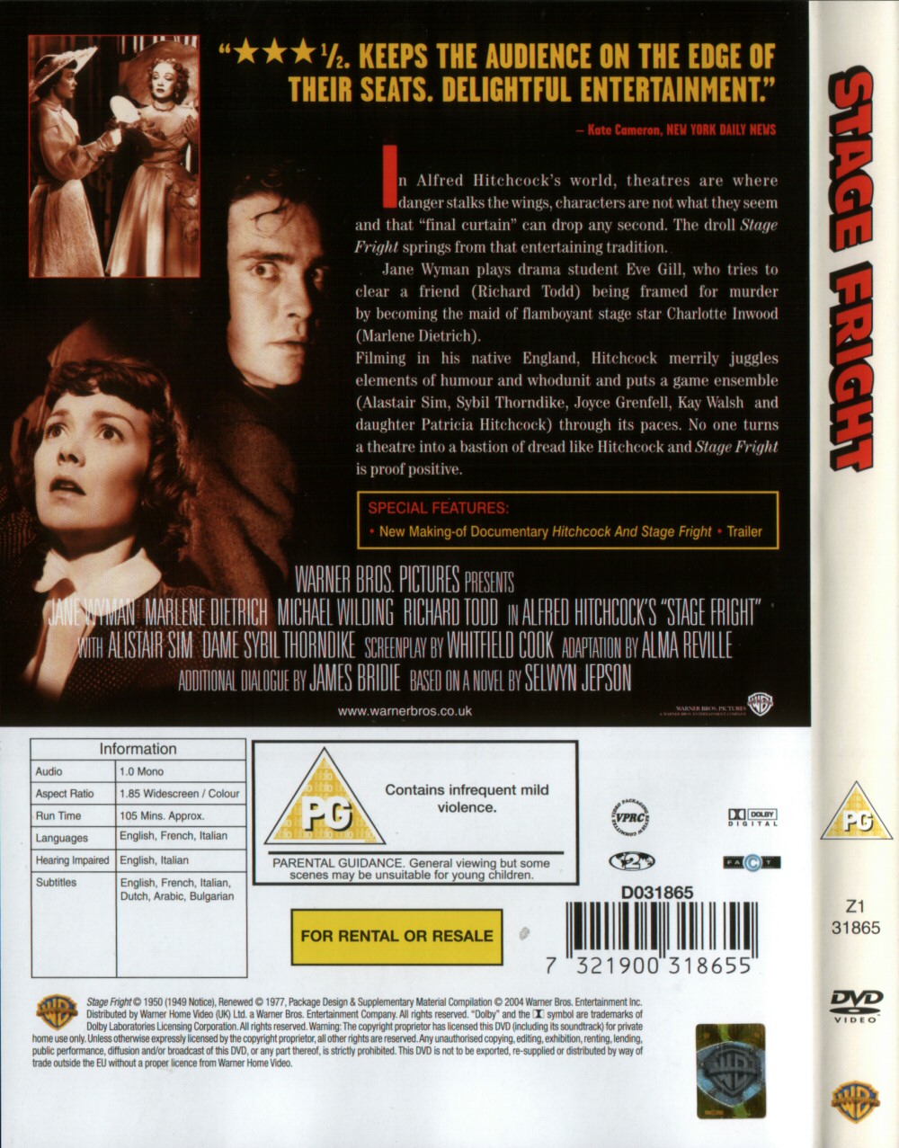 DVD e VHS - Stage fright